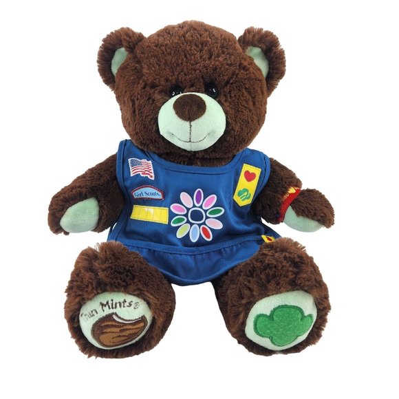 Build-A-Bear | Toys | Build A Bear Girl Scout Thin Mints Cookie Bear Plush Brown With Uniform ...